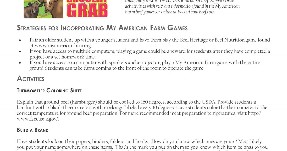Beef Education | After School Resource Kit | American Farm Bureau ...