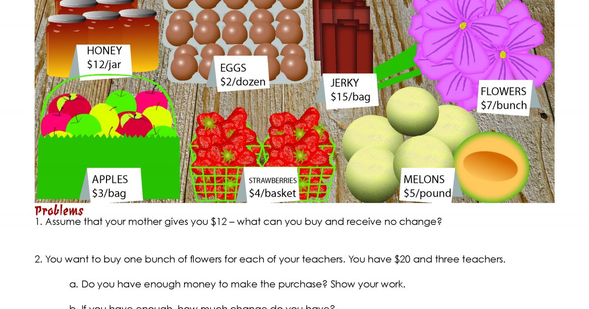 Farmers Market Math Quest | Problem Set B | American Farm Bureau ...